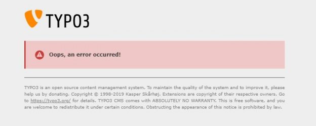 Fehler: “Oops, an error occurred!” beim Updaten der TYPO3 Extension “Dynamic Content Elements ...